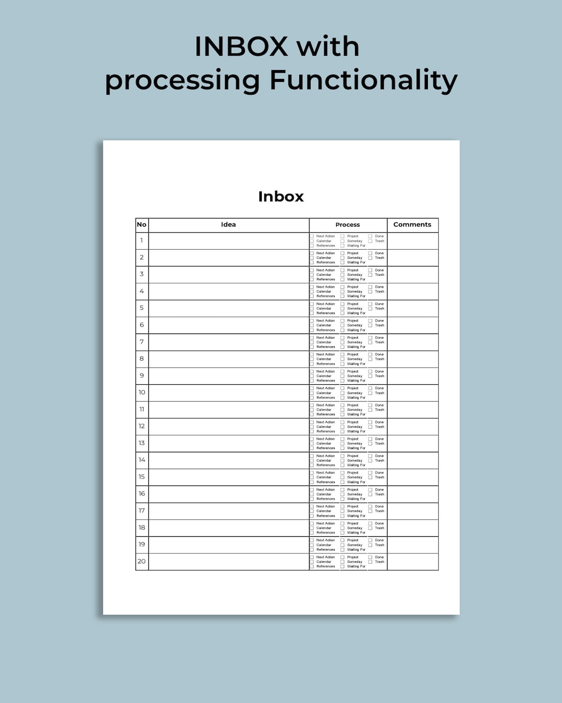 Getting Things Done GTD Printable Planner Editable pdf GTD | Etsy