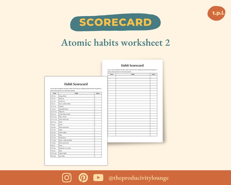 Atomic Habits Tracker Worksheets: Daily, Weekly, Yearly (printable PDF ...