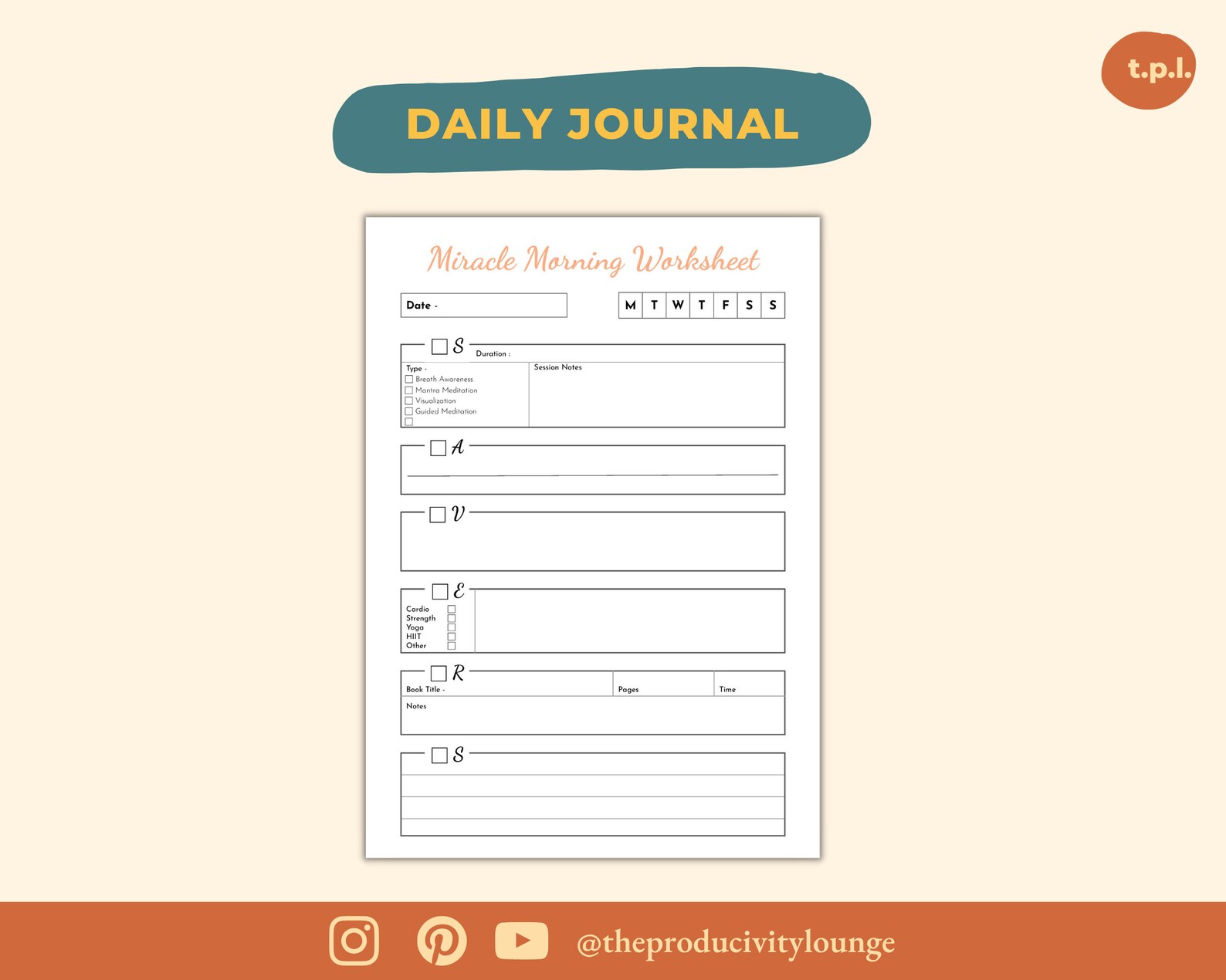 Miracle Morning Routine Planner Miracle Morning Tracker, Life SAVERS ...