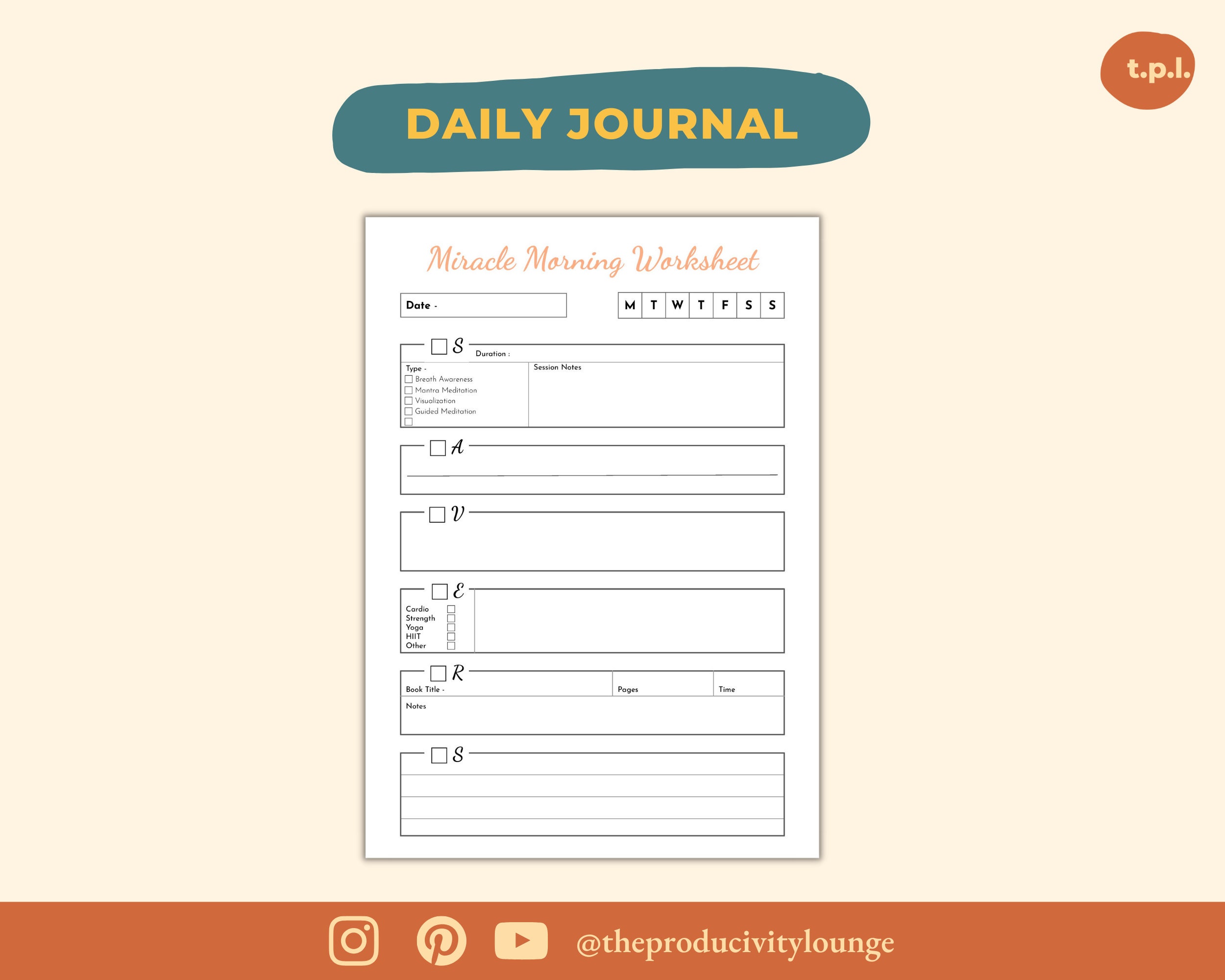 Miracle Morning Routine Planner - Miracle Morning Tracker, Life SAVERS ...