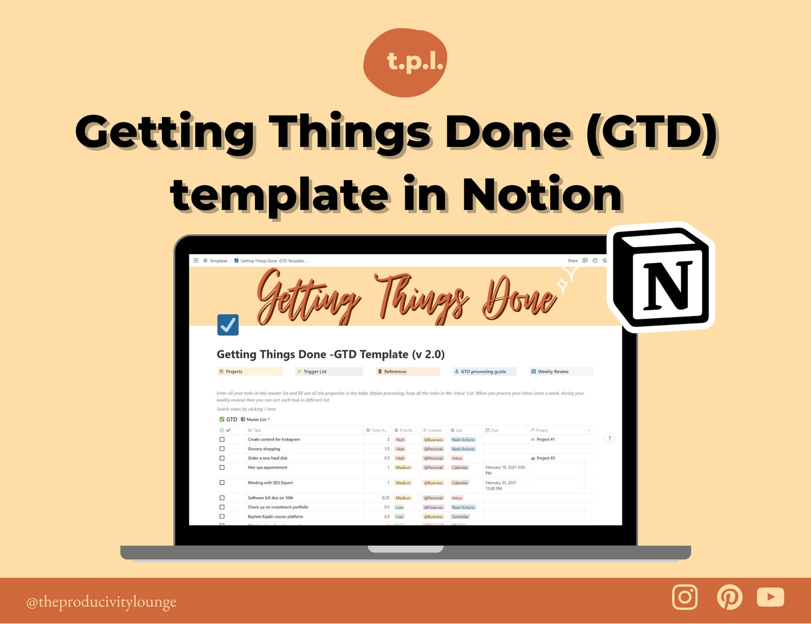 GTD Notion Template Getting Things Done GTD System GTD - Etsy