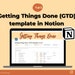 GTD Notion Template Getting Things Done GTD System GTD - Etsy