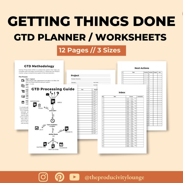 Gtd Inbox Planner A5 - Etsy