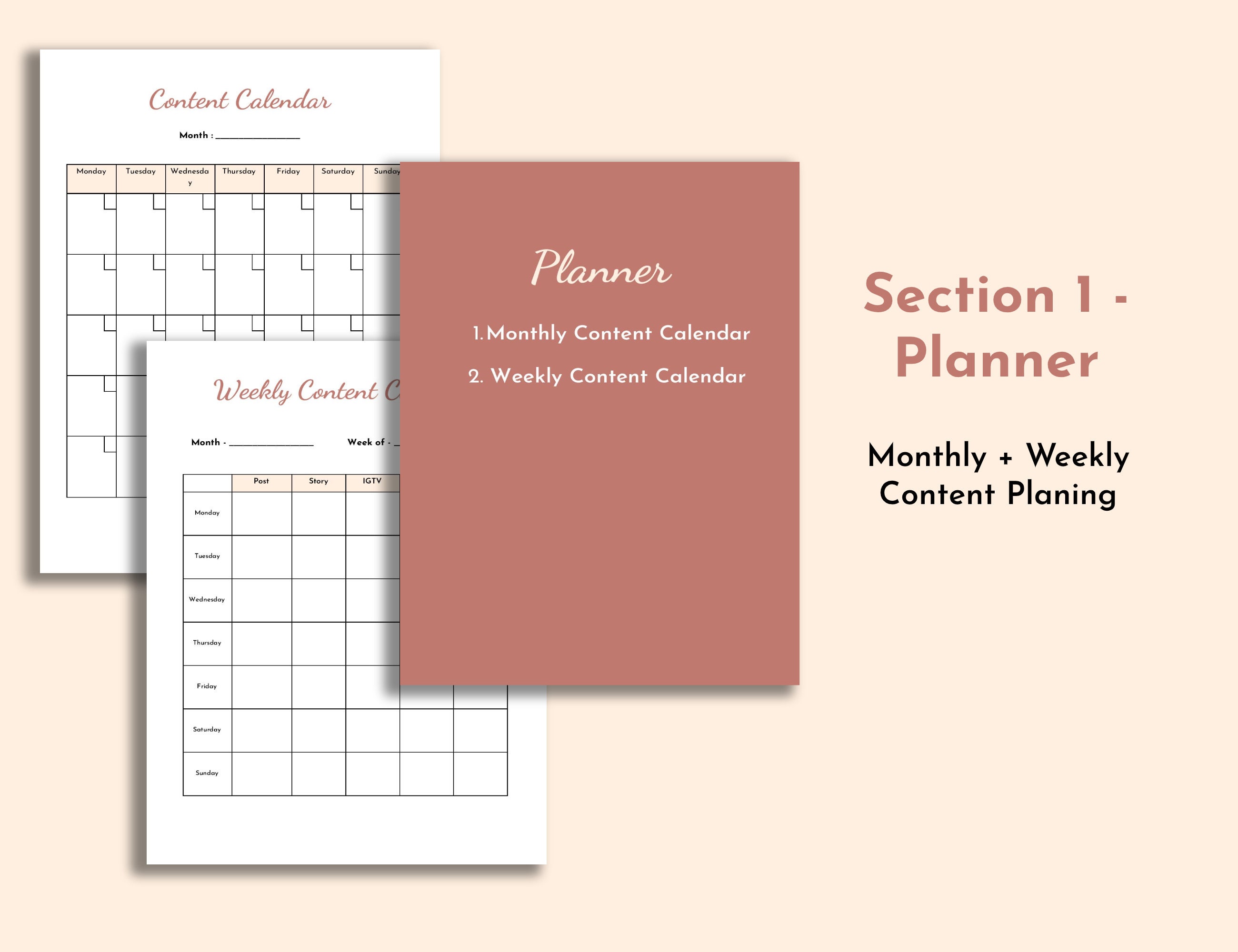 Instagram Planner Printable Instagram Planner Instagram | Etsy