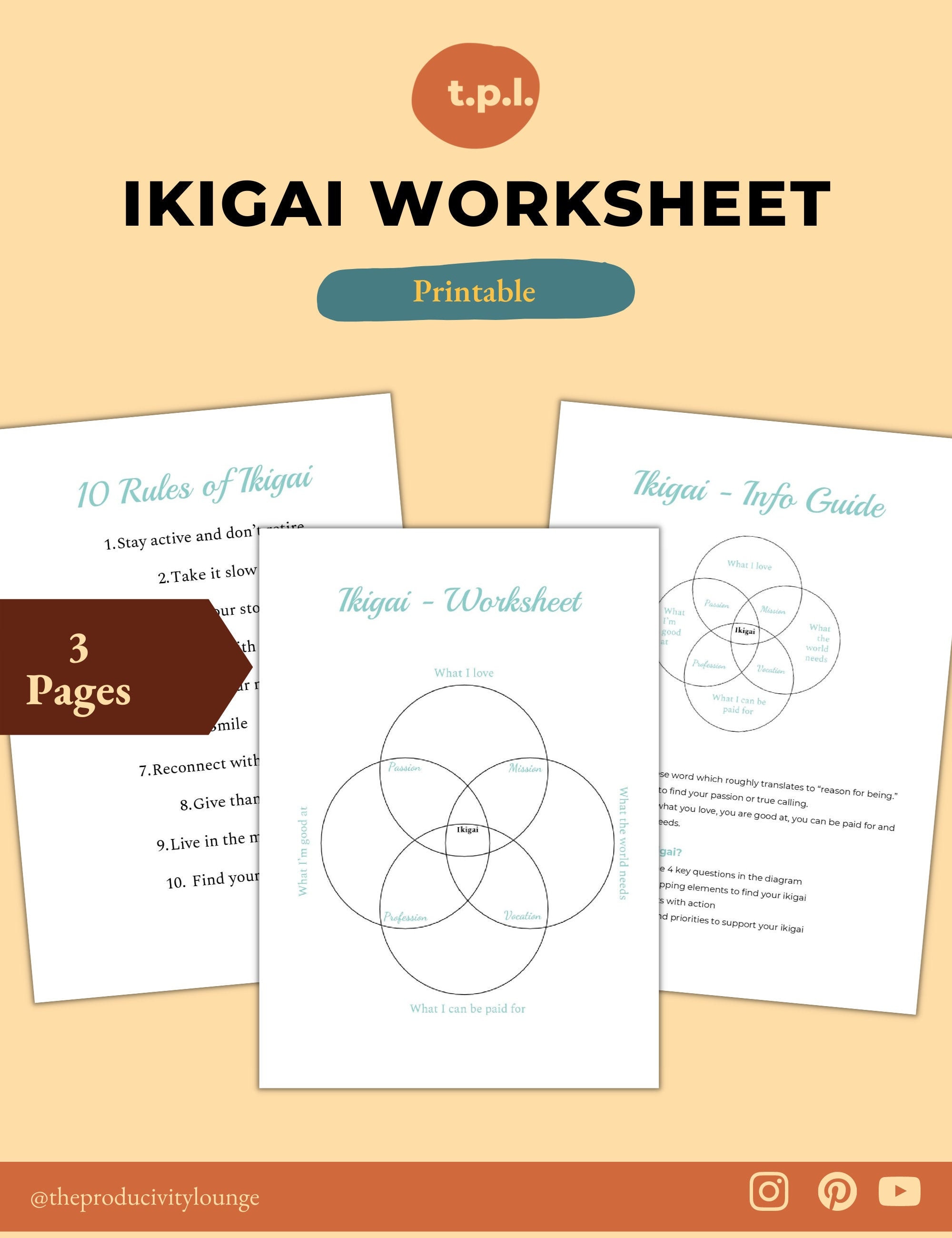 Find your Ikigai Worksheet Find your Career Career Test | Etsy