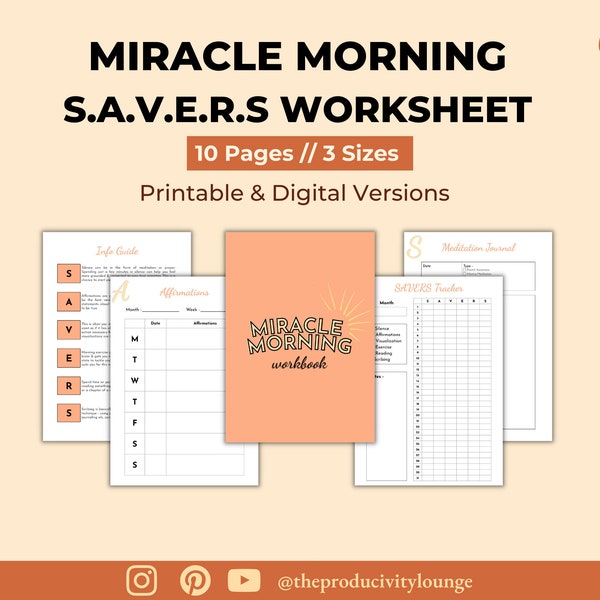 Printable Miracle Morning Planner - Etsy