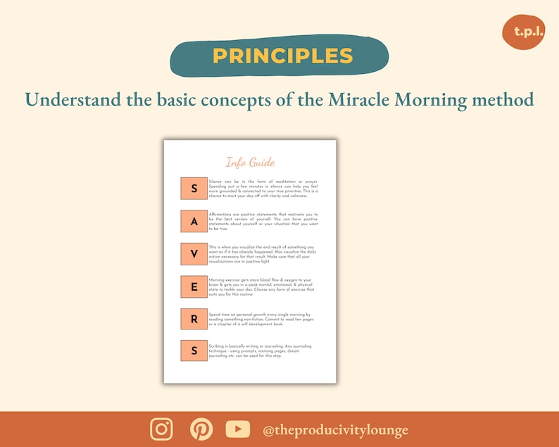 Miracle Morning Routine Planner Miracle Morning Tracker Life Savers