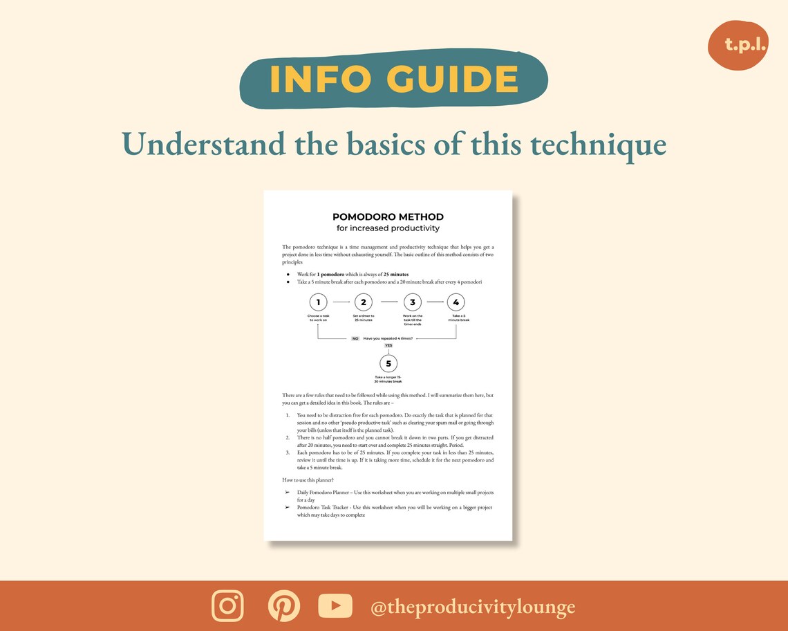 Pomodoro Tracker - Printable and Digital Planner, Time Management ...