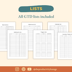 GTD Printable Planner Bundle: Getting Things Done Worksheets (editable ...