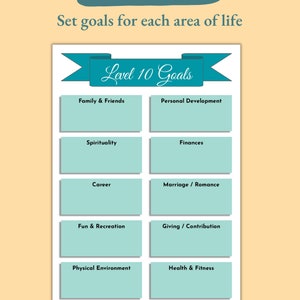 Level 10 Life Printable Planner Wheel of Life Printable Goal - Etsy