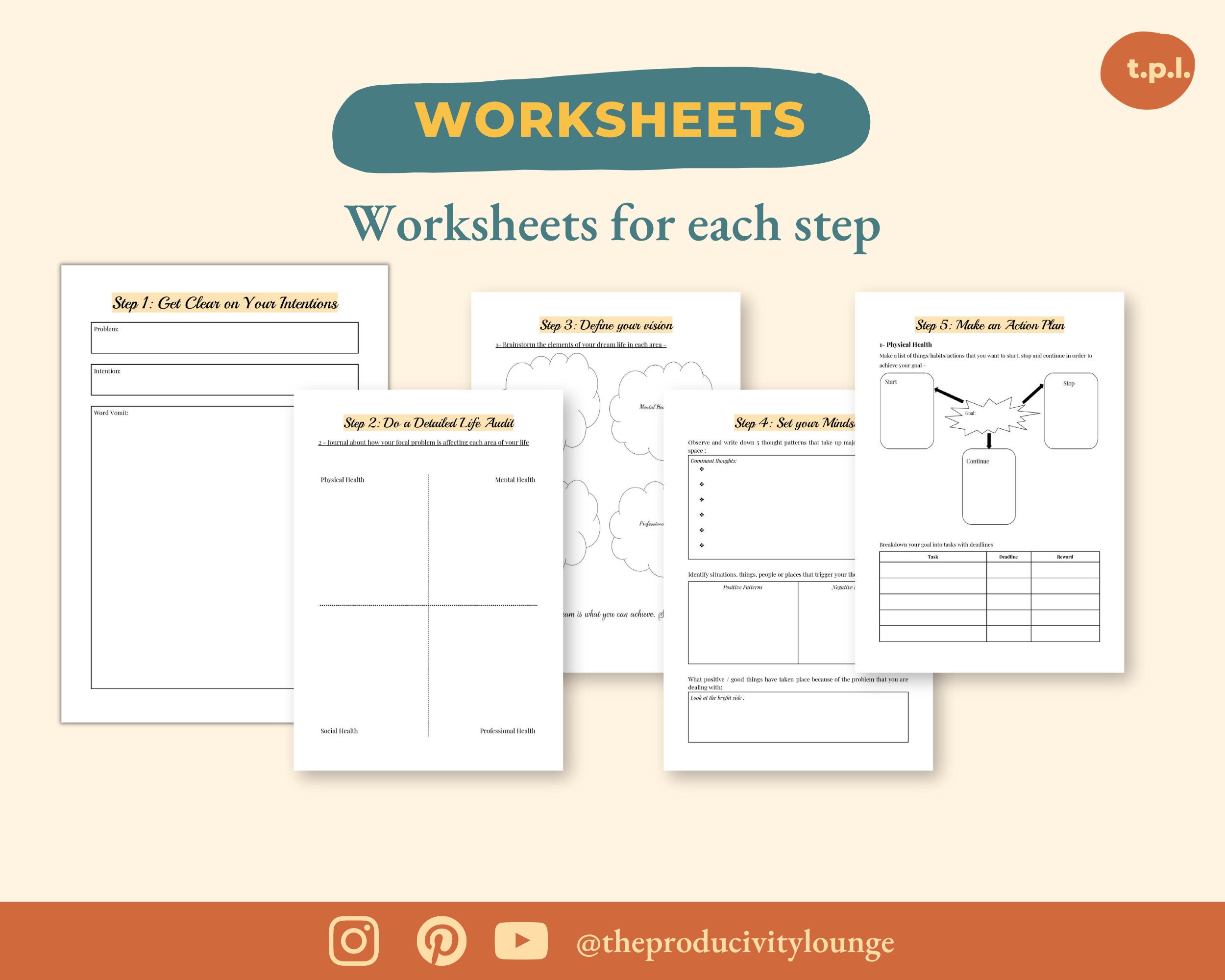 Life Reset Journal - Dream Life Printable Planner, Refresh Your Life ...