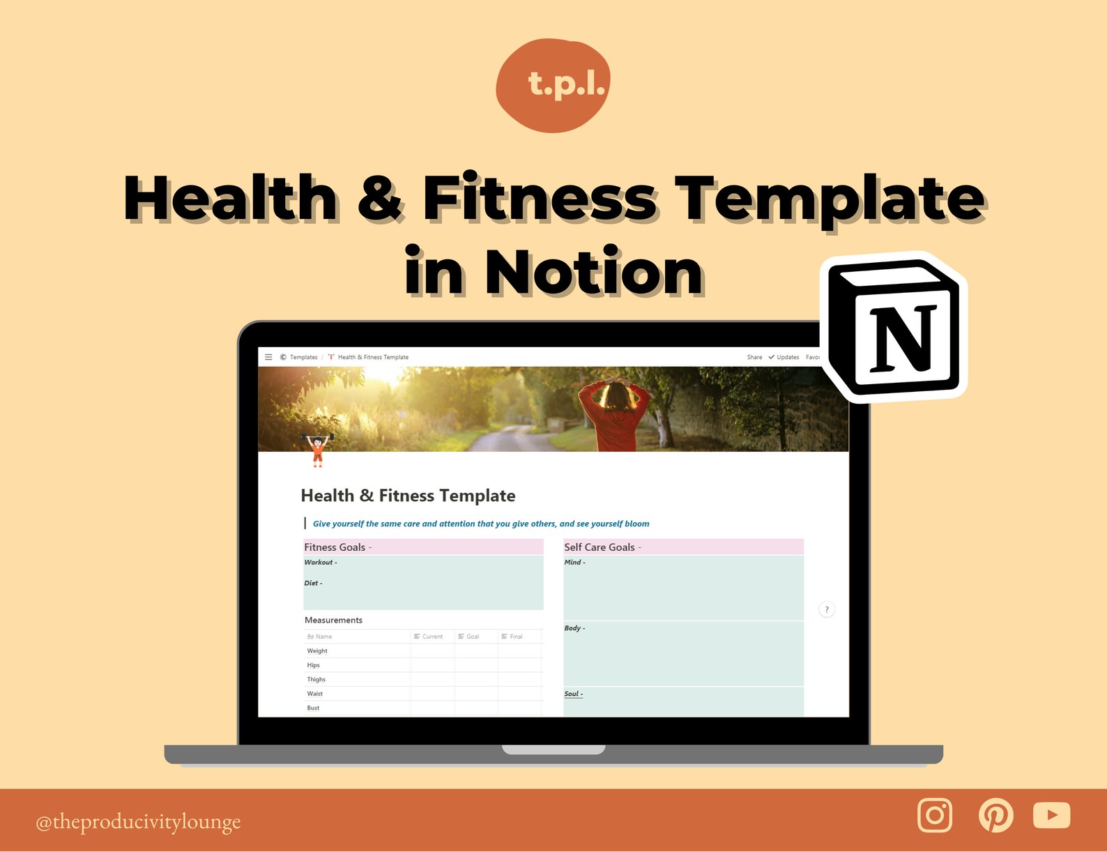Notion Template Health Fitness Notion Dashboard Notion Etsy