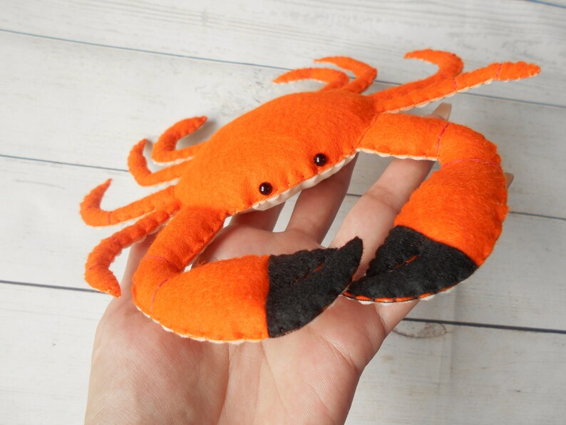 Felt crab Felted crab Felt food felted food Felt kitchen play | Etsy