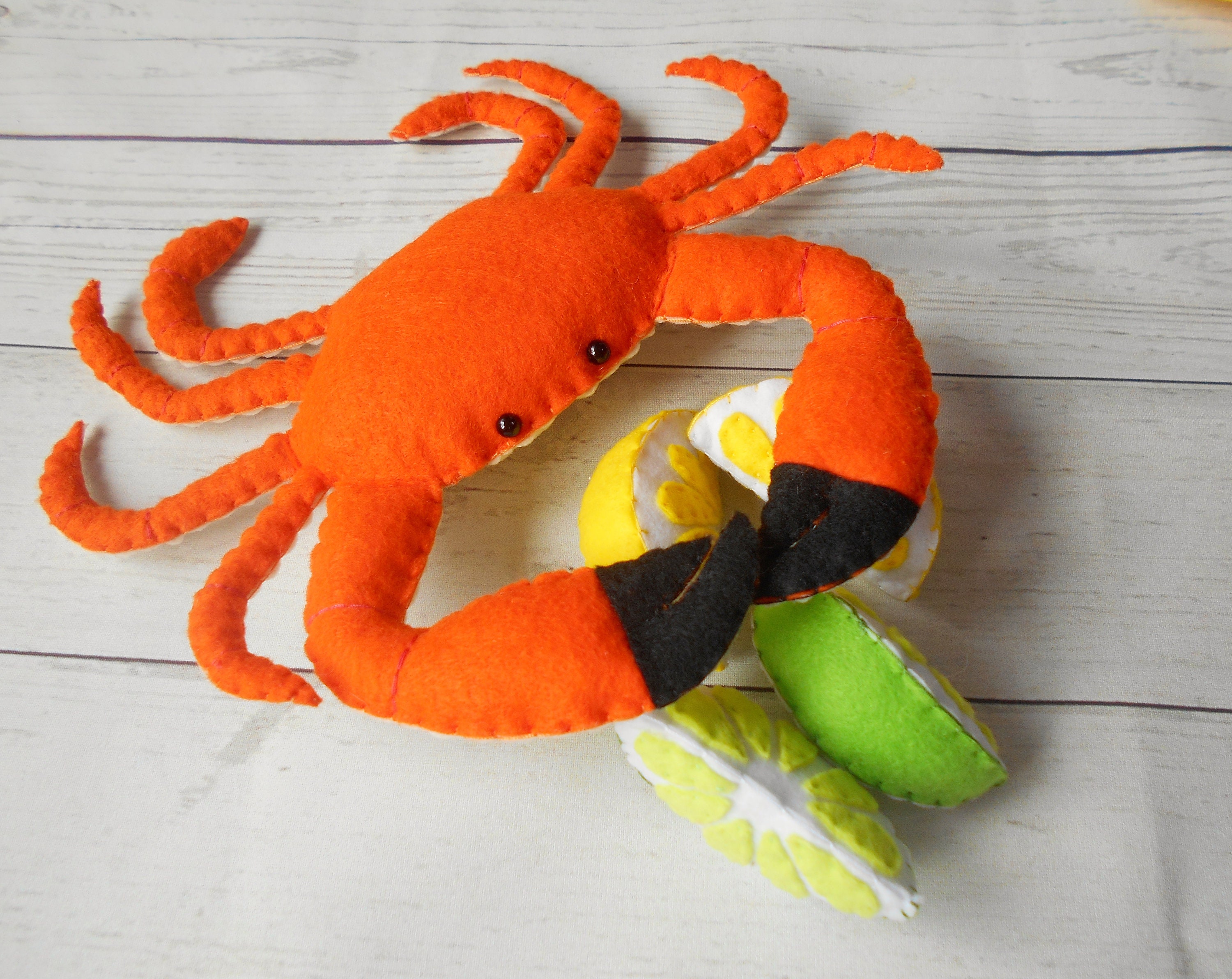 Felt Crab Felted Crab Felt Food Felted Food Felt Kitchen Play Kids Play ...