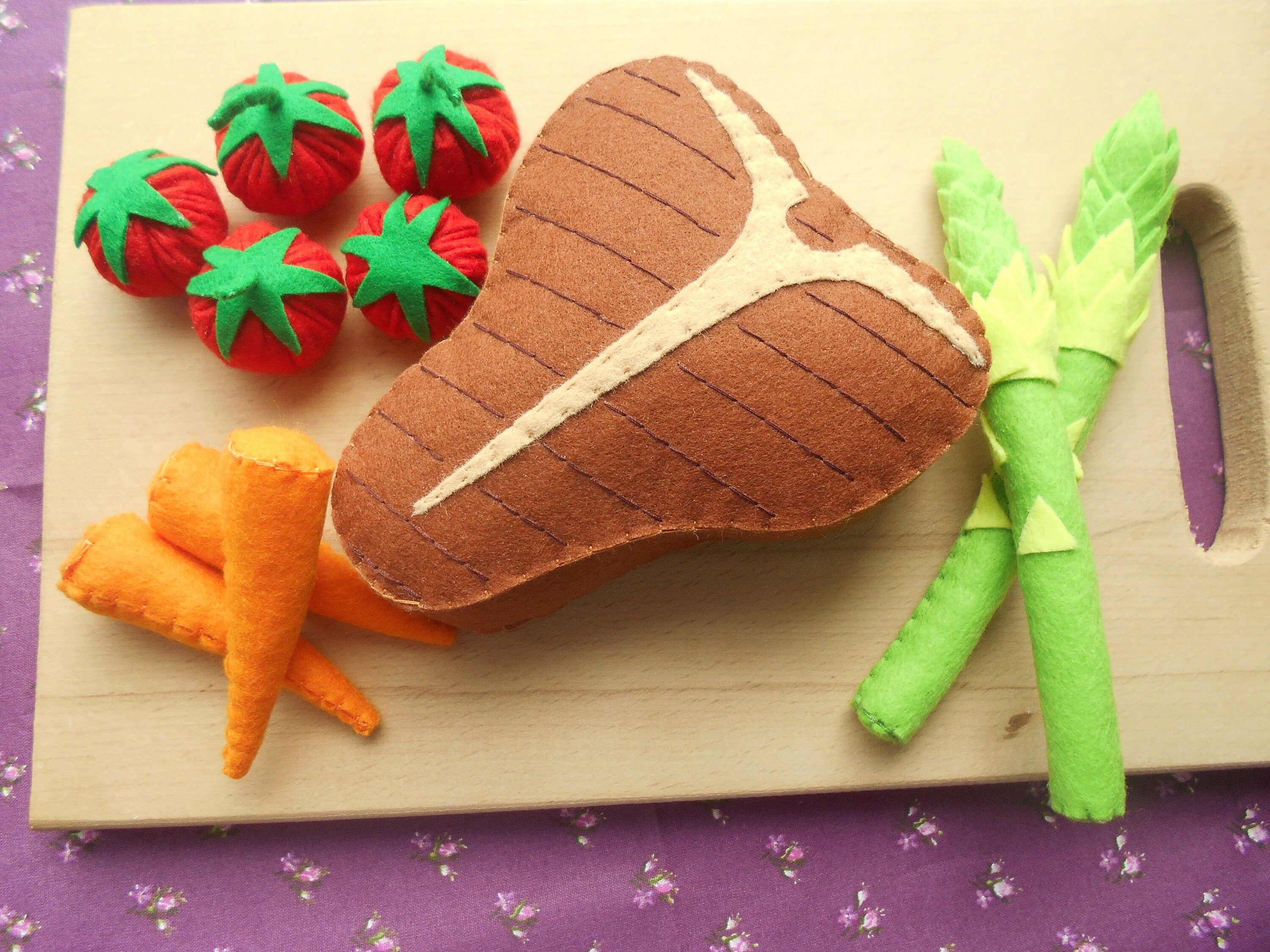 Steak toy Felted steak T-bone steak Plush steak Felted steak | Etsy