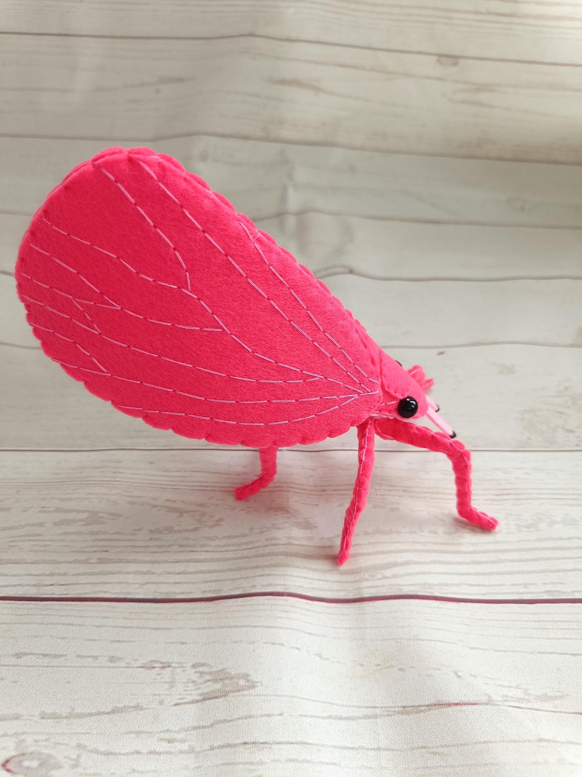Pink Flatid Leaf Bug From Felt Realistic Felt Leaf Bug Felted Pink Bug ...