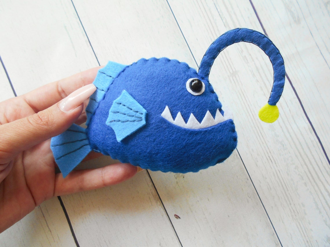 Angler Fish Toy Felted Angler Fish Felted Fish Learn Fish | Etsy