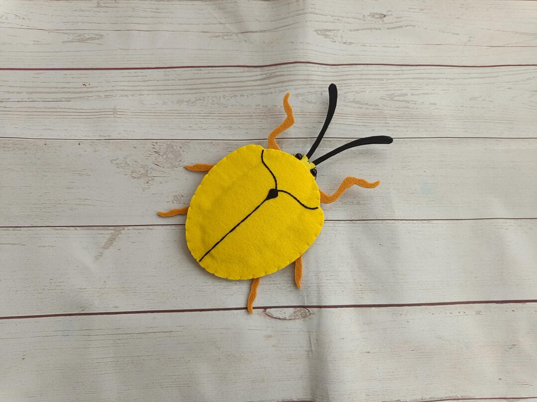 Realistic Paraselenis Flava From Felt Yellow Leaf Beetle From Felt ...