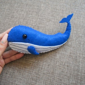 Whale Pdf Pattern Felted Animal Felted Whale Felt Whale Plush Whale PDF ...