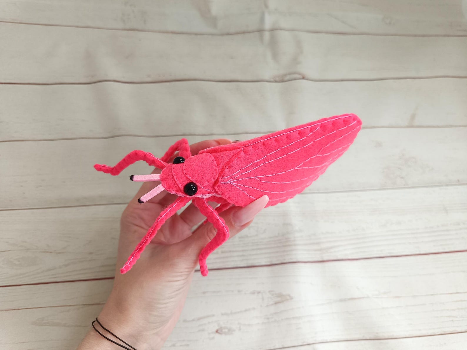 Pink Flatid Leaf Bug From Felt Realistic Felt Leaf Bug Felted Pink Bug ...