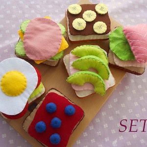Felted Sandwich Felt Toast Play Food Play Kitchen Felt Bread Felt Food ...