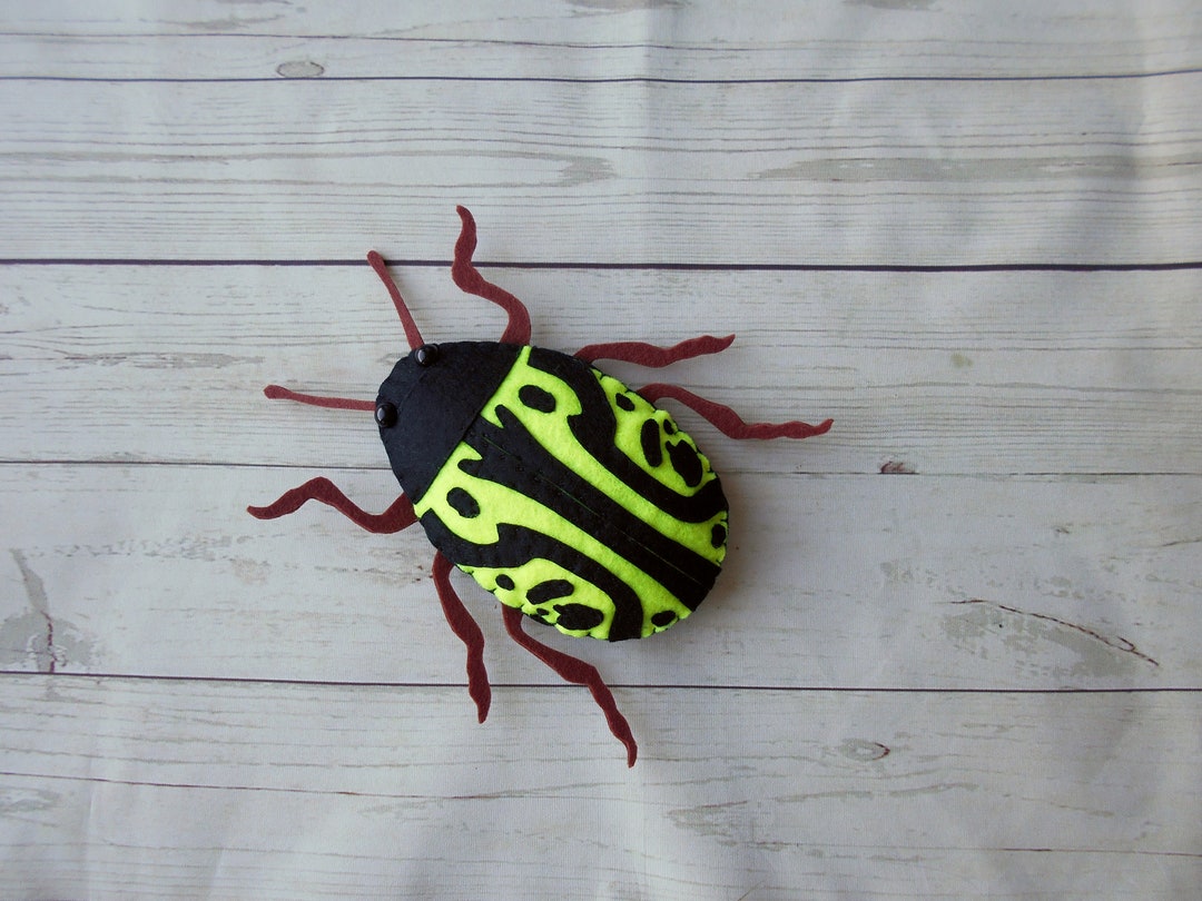 Realistic Calligrapha Serpentina Green Beetle From Felt Bug Globemallow ...