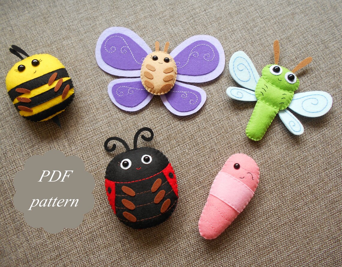 PDF felt pattern PDF bugs Bug collection PDF pattern for women | Etsy
