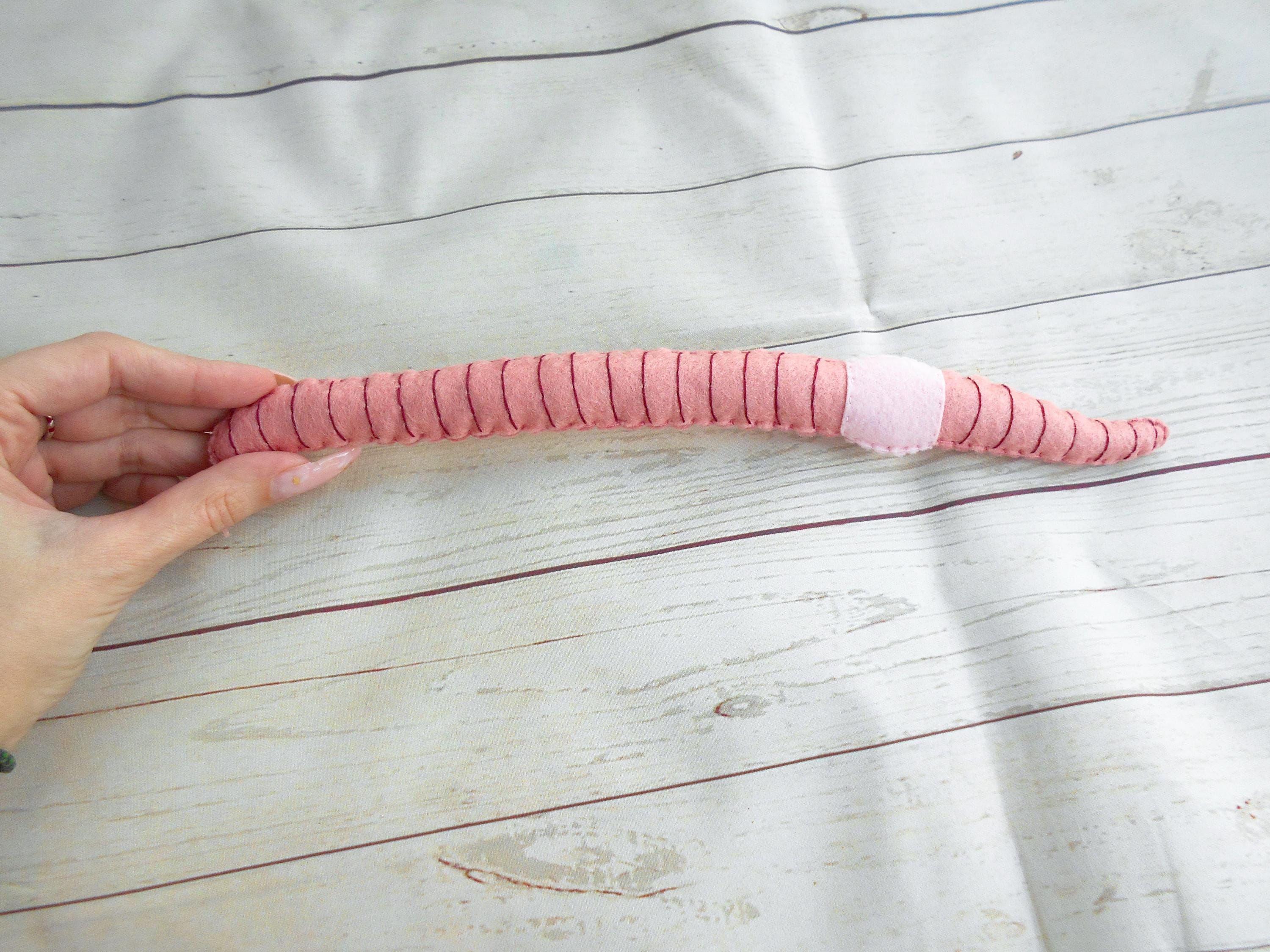 Realistic Earthworm Figure From Felt Soft Worm Realistic Figurine Felt ...
