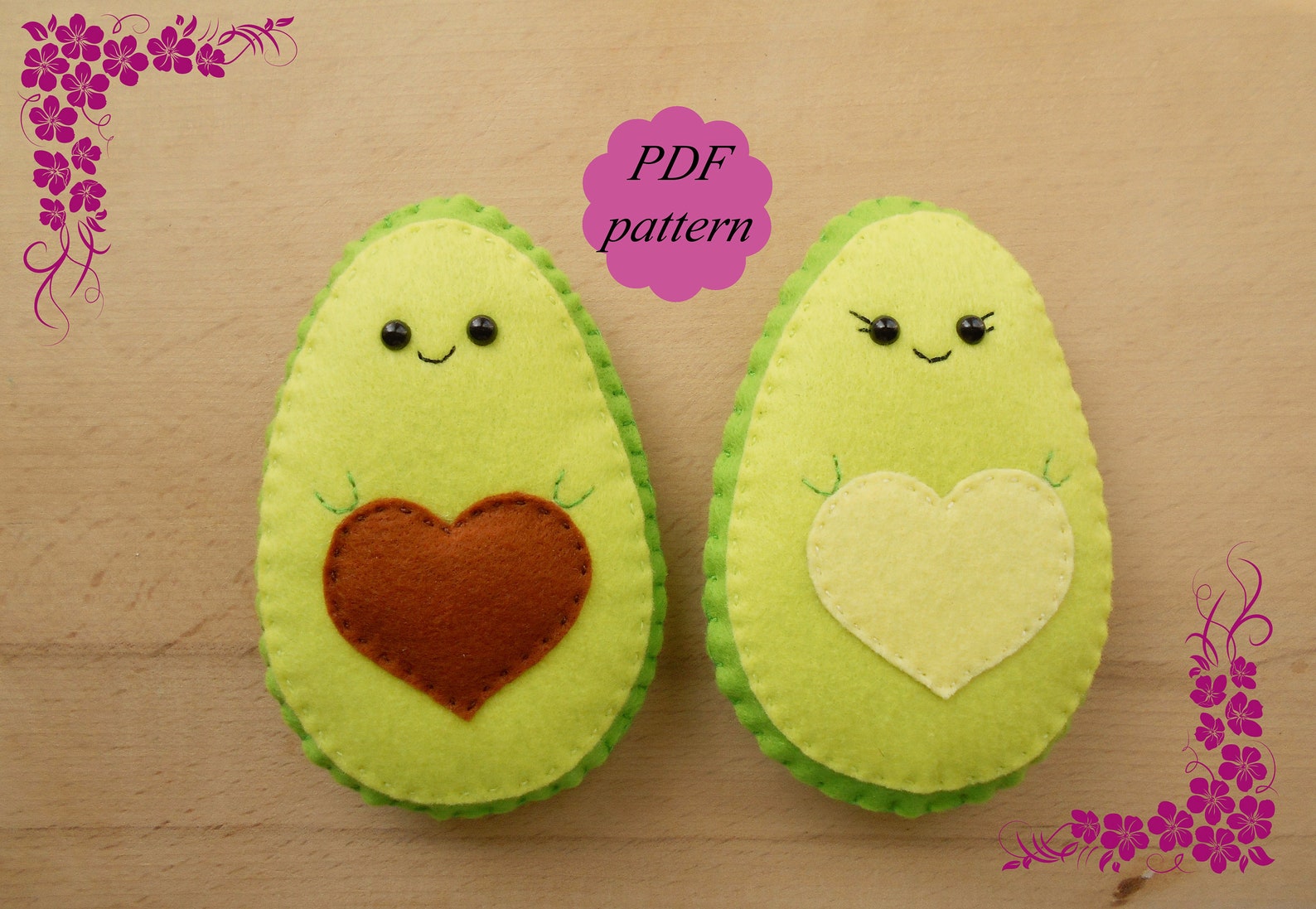 PDF Felt Pattern Plush Avocado Felt Avocado PDF Sewing Pattern - Etsy