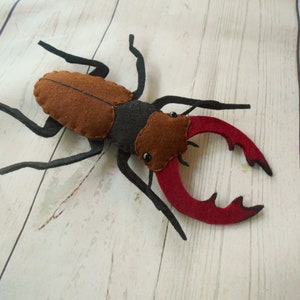 Realistic Stag Beetle Toy Felted Stag Beetle Figurine Learn Nature ...