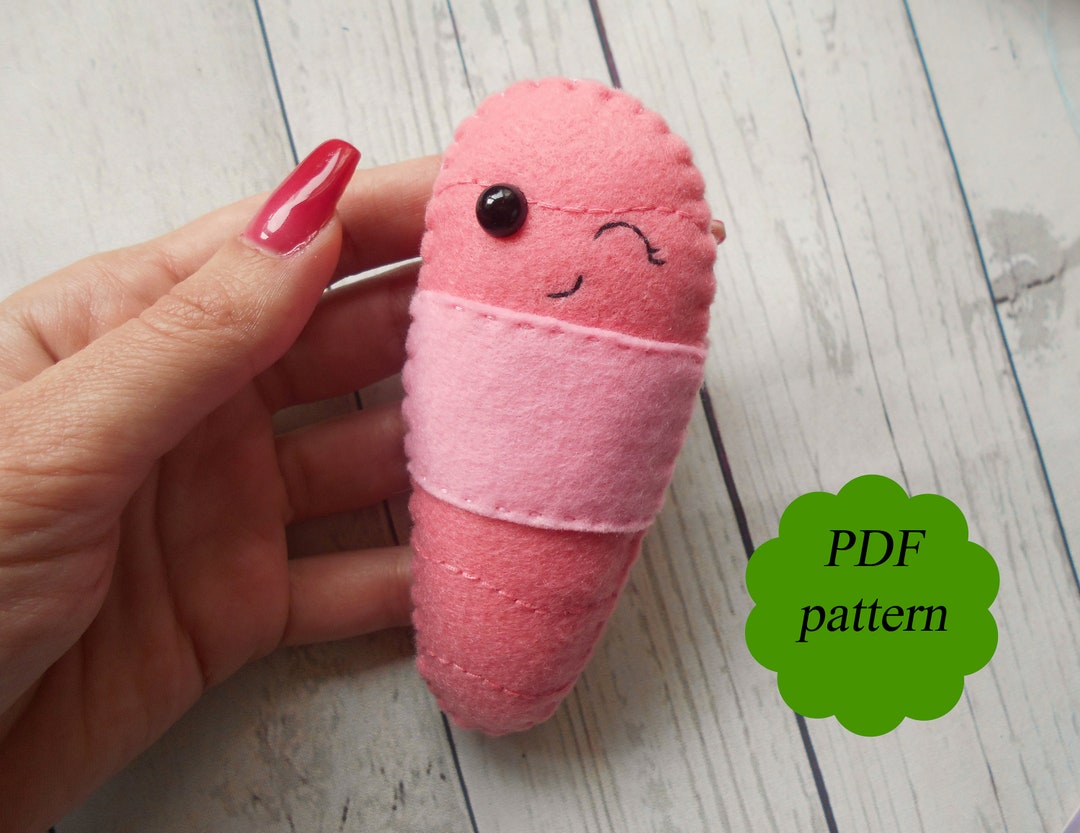 Funny PDF Pattern PDF Toy Pattern PDF Bug Pattern Worm Toy Plush Worm ...