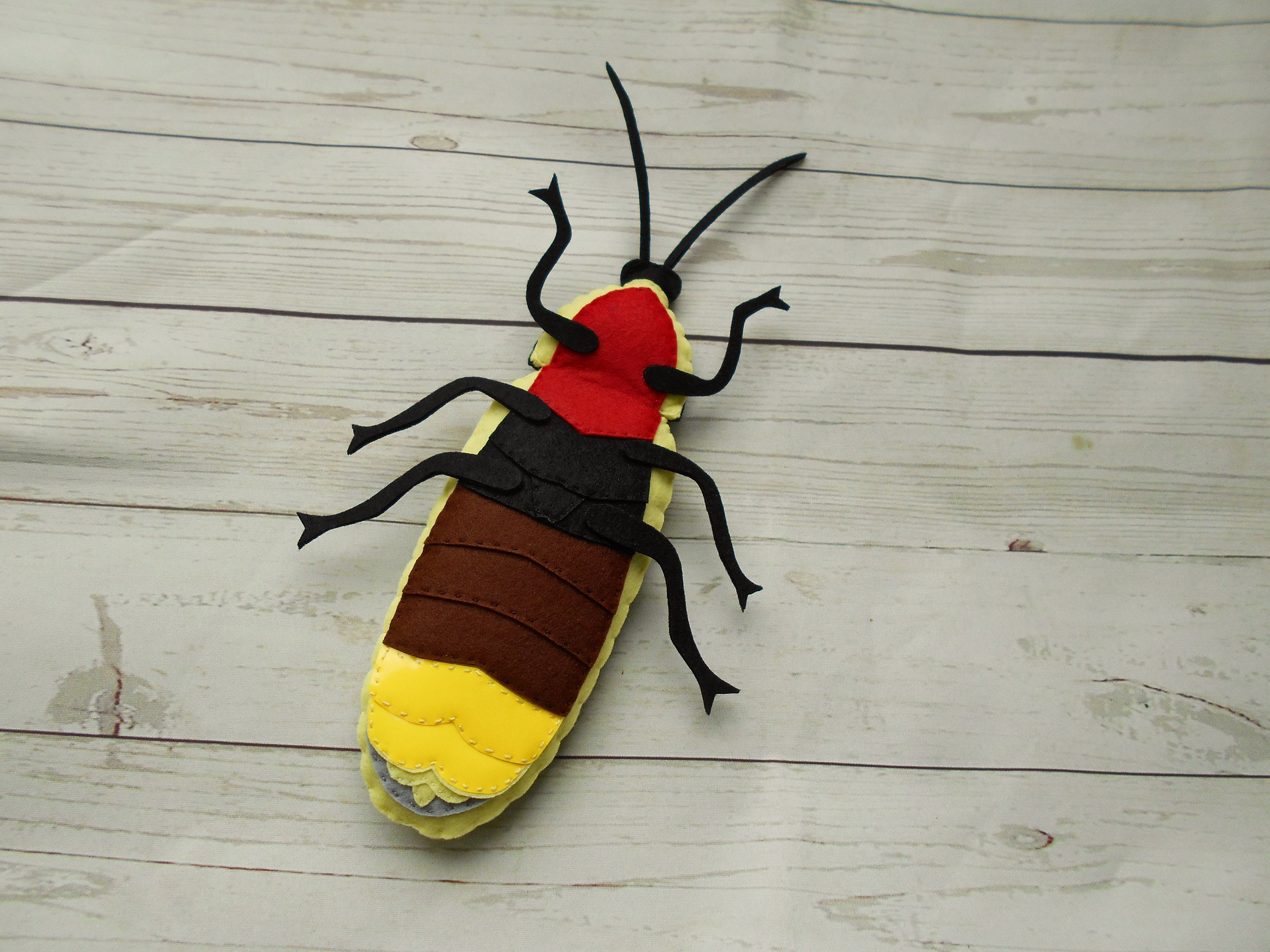 Realistic Firefly From Felt Figure Firefly Felted Fire Beetle for Young ...