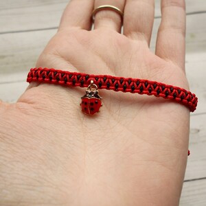 Original Braided Bracelet Withy Ladybug for Woman Black Red Frienship ...