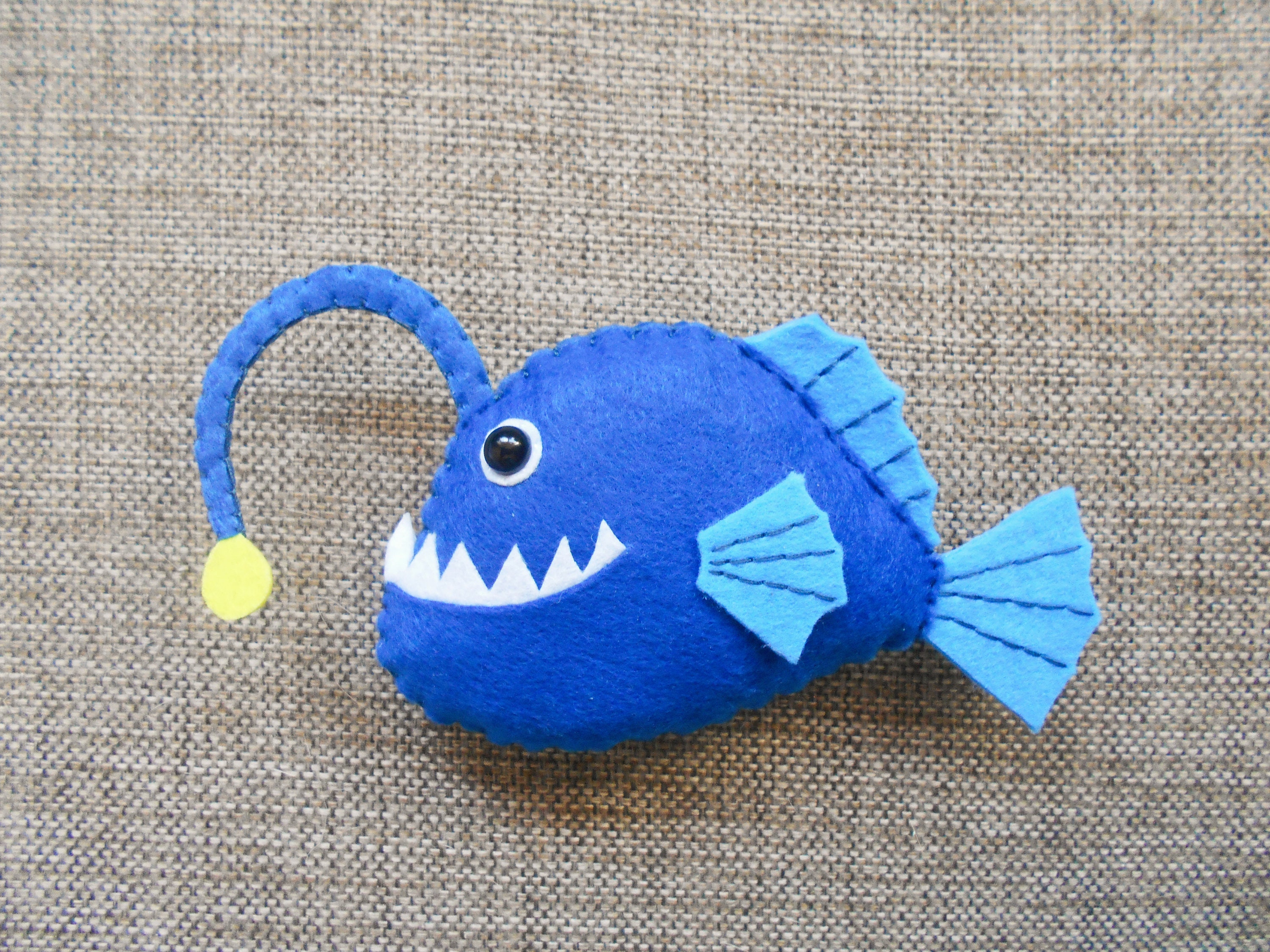 Angler Fish Toy Felted Angler Fish Felted Fish Learn Fish | Etsy
