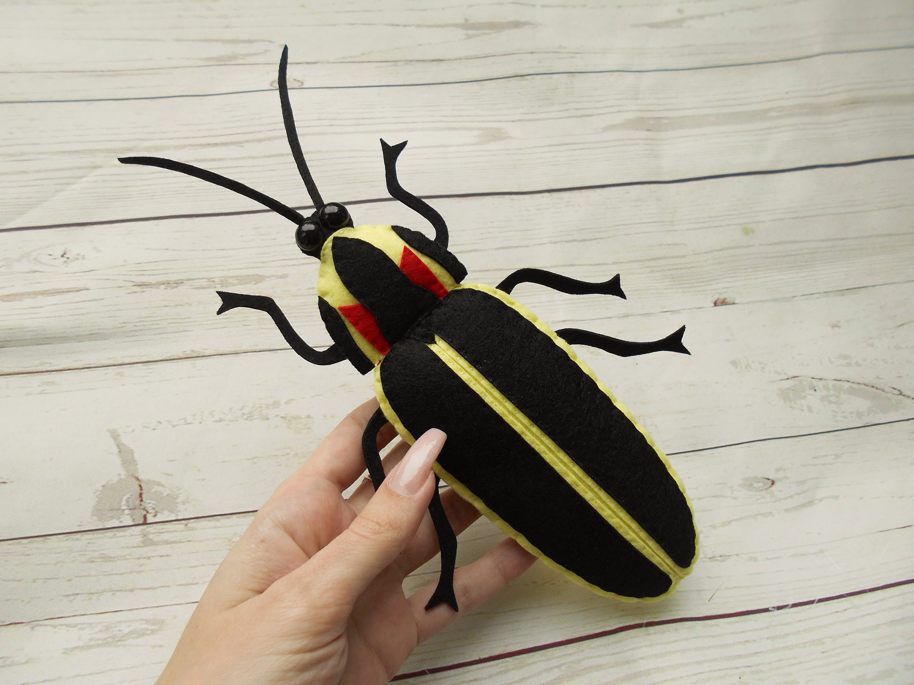 Realistic Firefly From Felt Figure Firefly Felted Fire Beetle for Young ...