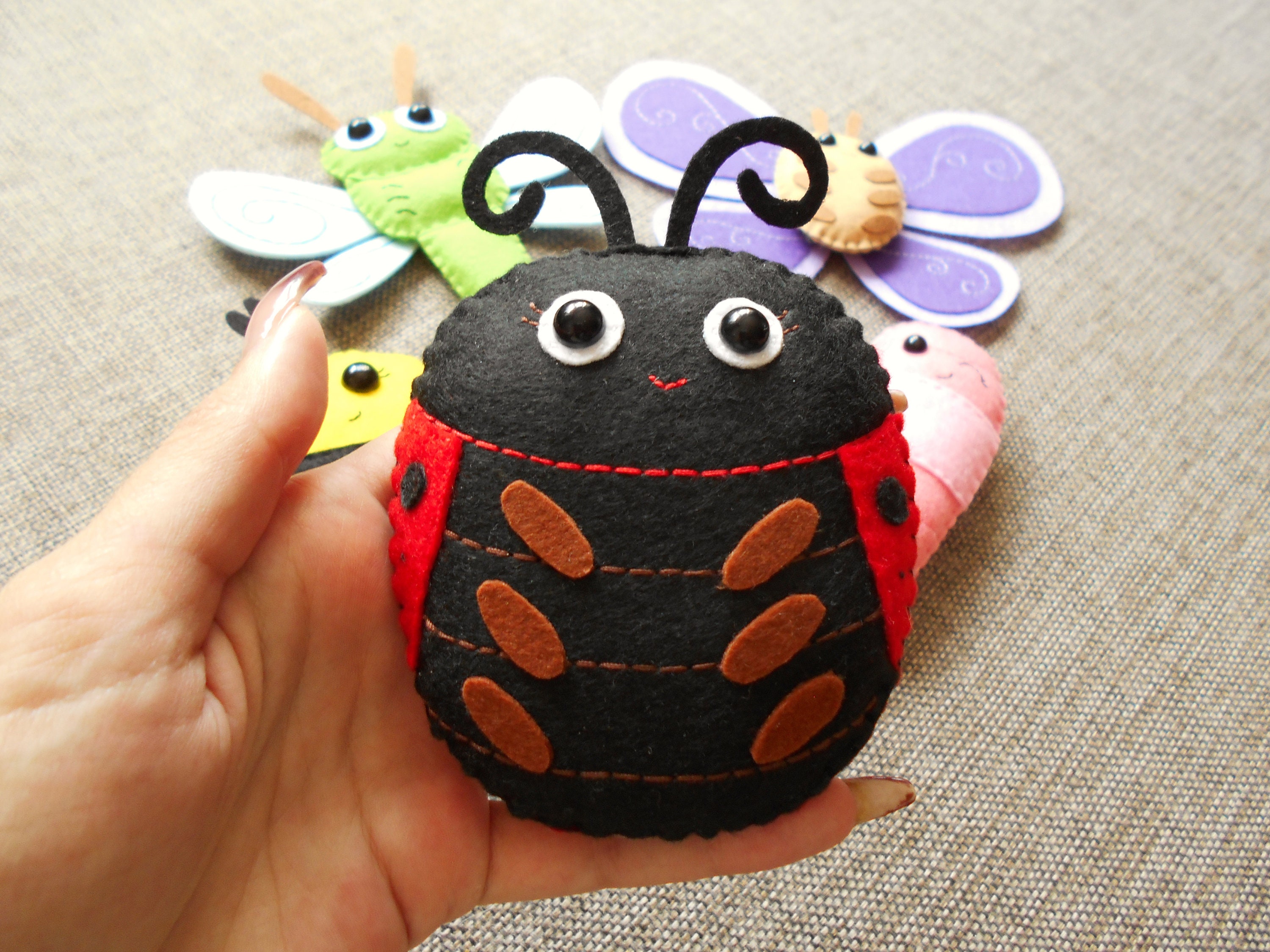 PDF felt pattern PDF bugs Bug collection PDF pattern for women | Etsy