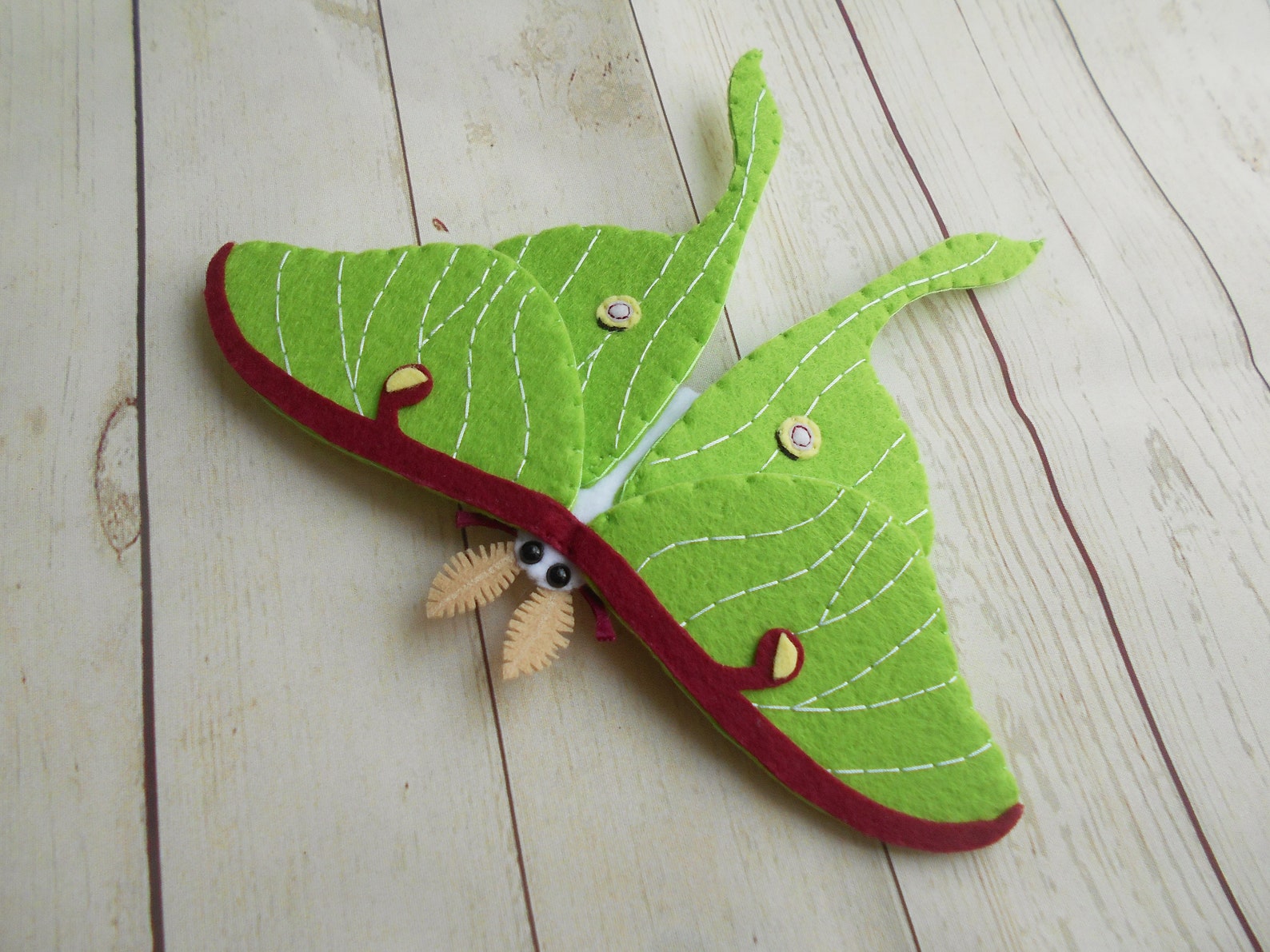 Realistic Felted Luna Moth Young Naturalist Gift Felt Moth - Etsy
