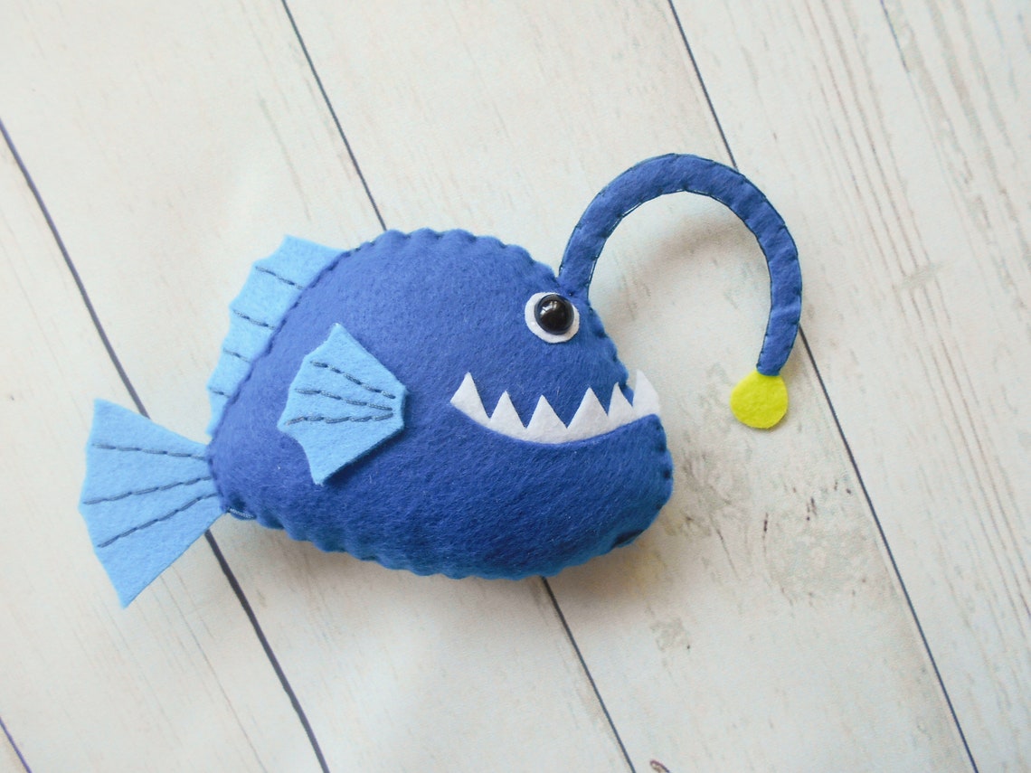 Angler Fish Toy Felted Angler Fish Felted Fish Learn Fish | Etsy