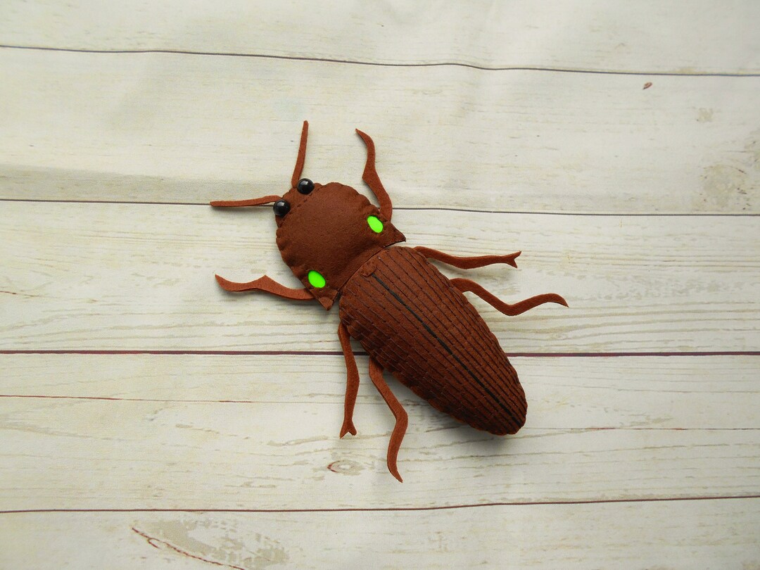 Realistic Fire Beetle - Pyrophorus Plush Fire Beetle Bright Fire Insect ...