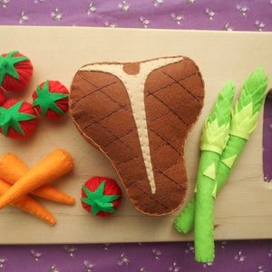 Steak Toy Felted Steak T-bone Steak Plush Steak Felted Steak | Etsy