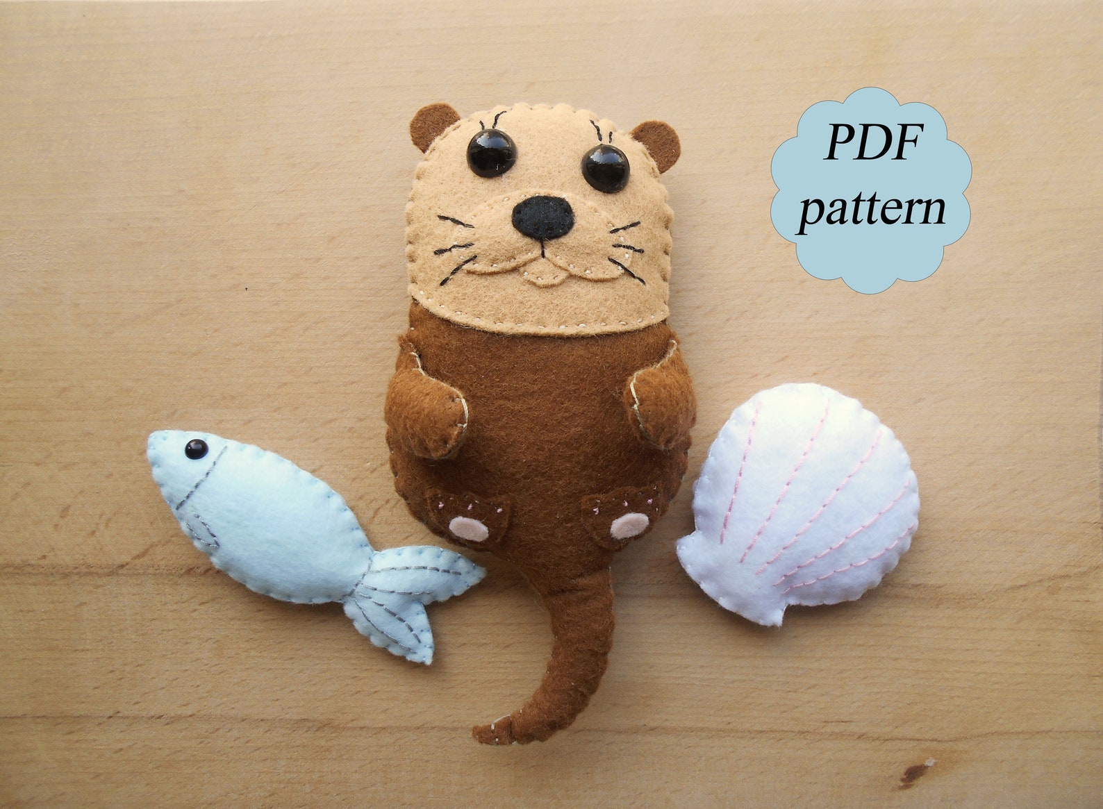 PDF Sewing Pattern for Women PDF Otter Pattern Pdf Felt Pattern Sewing ...
