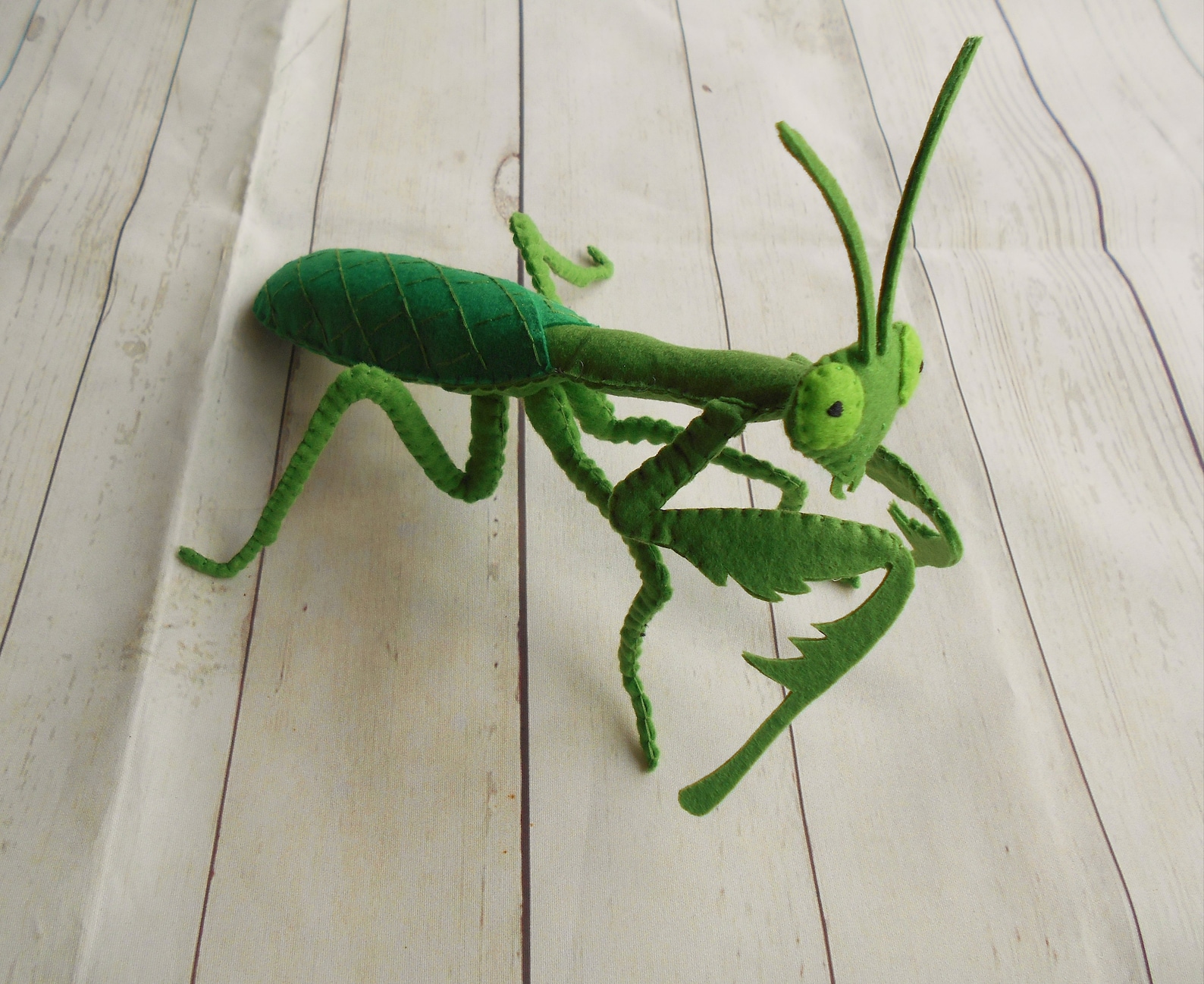 Realistic Mantis Figure From Felt Kids Learn Bugs Green Mantis Felt Toy ...
