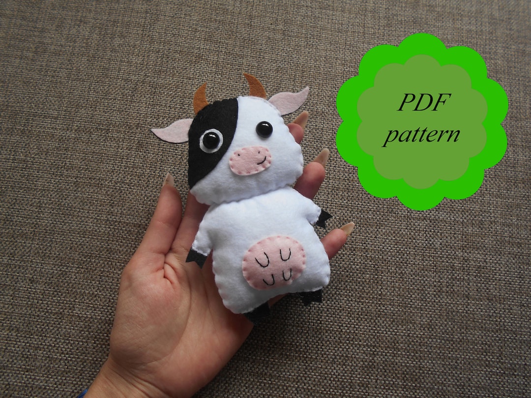 Farm Animals PDF Pattern Cow PDF Pattern Felted Cow Felt Cow PDF Sewing ...