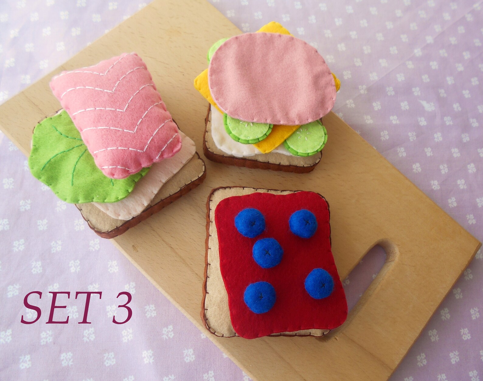 Felted Sandwich Felt Toast Play Food Play Kitchen Felt Bread Felt Food ...