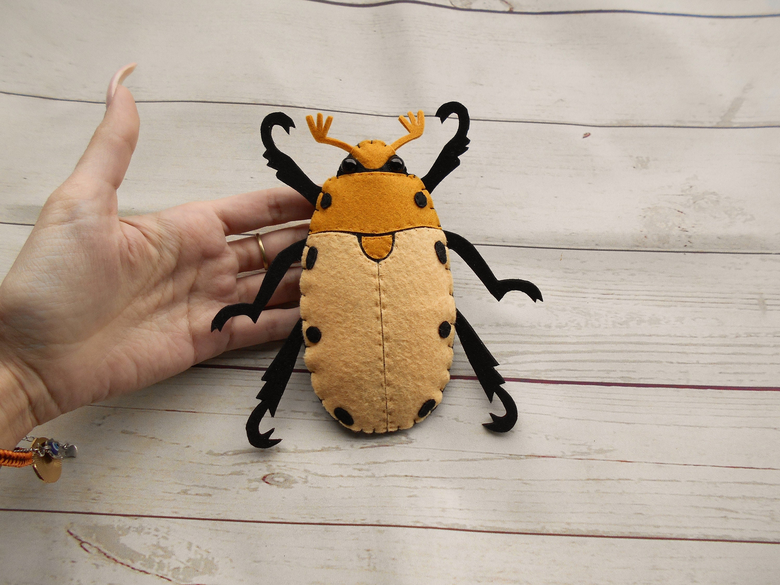 Realistic Grapevine Beetle From Felt Felted Pelidnota Punctata Beige ...