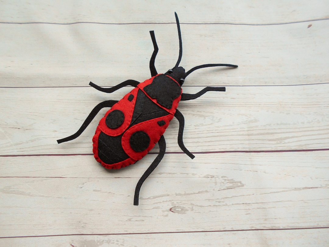 Realistic Pyrrhocoris Apterus From Felt Red Fire Beetle Felt Bug ...