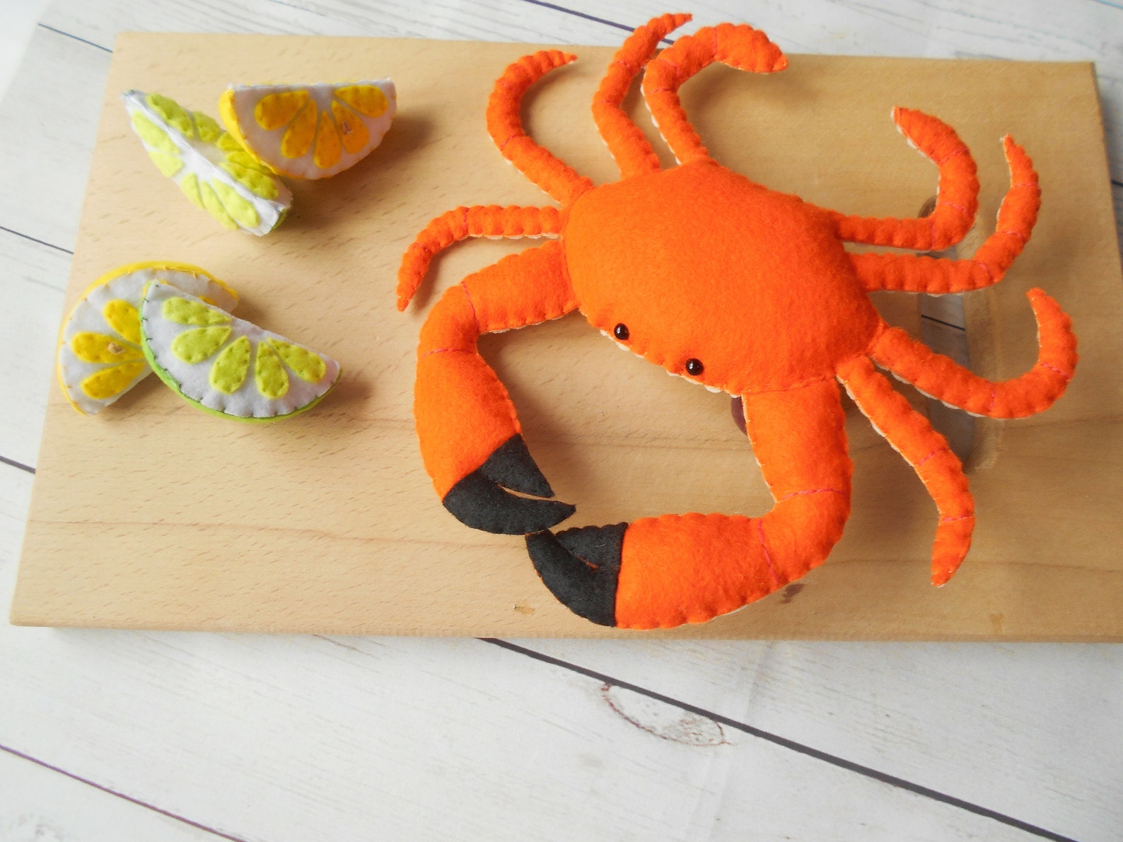 Felt Crab Felted Crab Felt Food Felted Food Felt Kitchen Play Kids Play ...