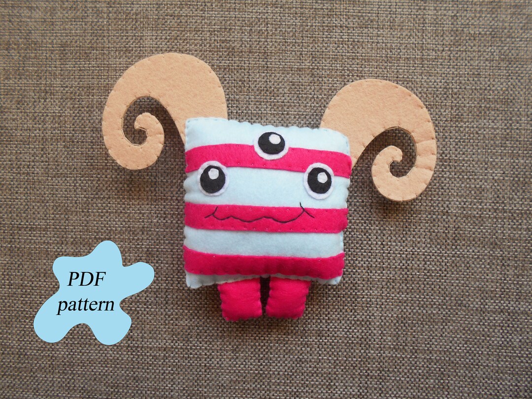 Monster Pdf Pattern Monster Toy Funny Monster PDF Sewing Pattern for ...