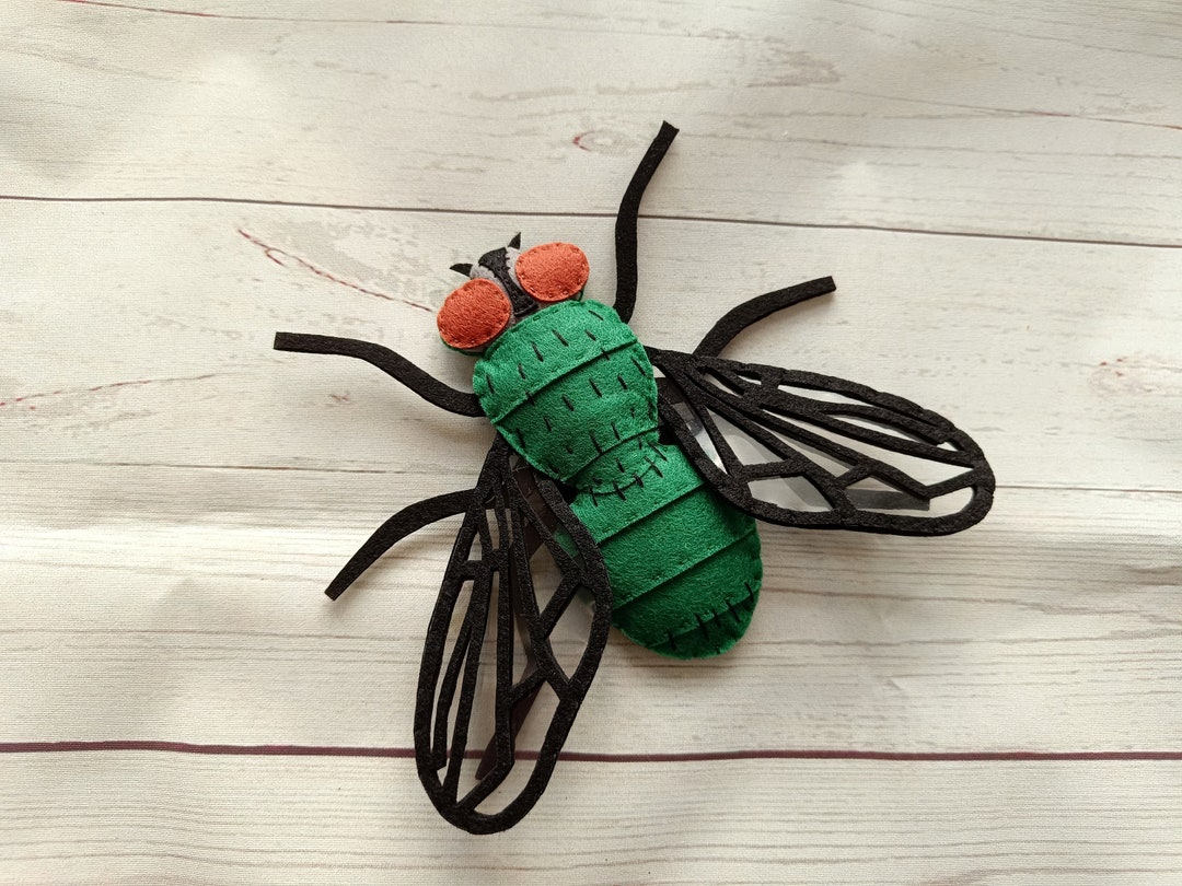 Greenbottle Fly From Felt Realistic Fly Figure Felted Green Fly ...