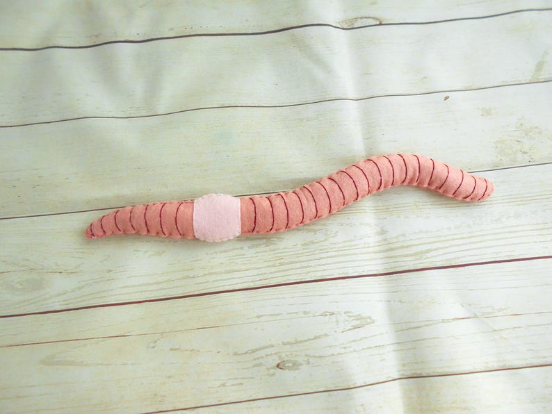 Realistic Earthworm Figure From Felt Soft Worm Realistic Figurine Felt ...